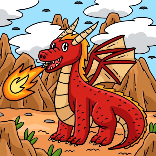Fire Breathing Red Dragon Vector Images (over 220)
