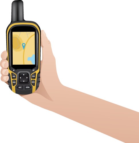 Receiver handheld gps cartoon Royalty Free Vector Image