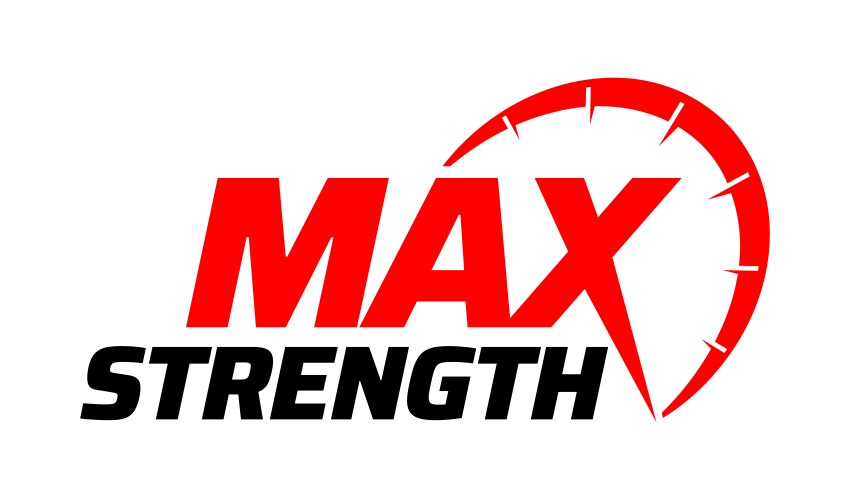 Maximum strength logo icon badge Royalty Free Vector Image