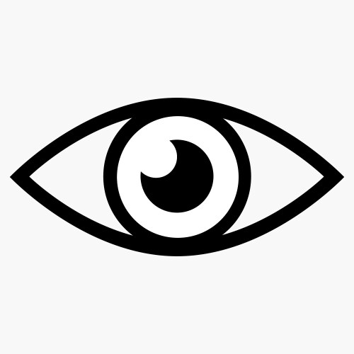 Eye icon on white background Royalty Free Vector Image