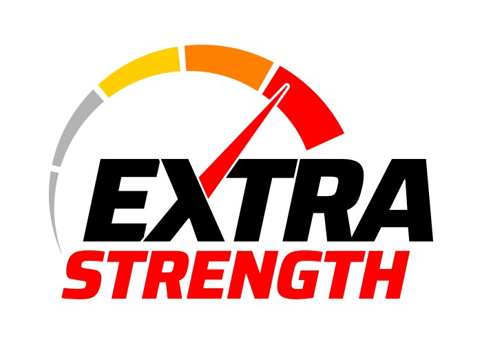 Maximum strength logo icon badge Royalty Free Vector Image