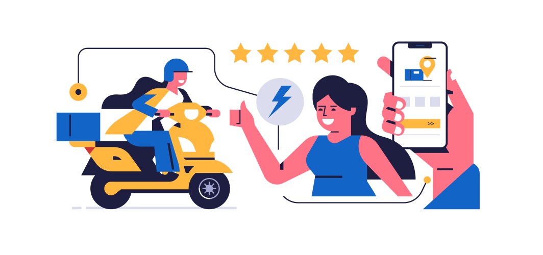 Online parcel delivery service concept mobile app Vector Image