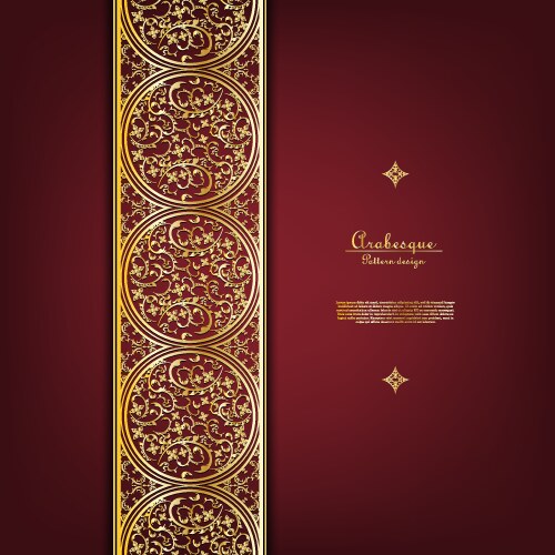 Arabesque islamic classic gold background border Vector Image