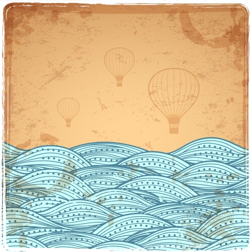 Blue vintage waves Royalty Free Vector Image - VectorStock