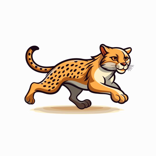 Cheetah running isolated on white background wild Vector Image