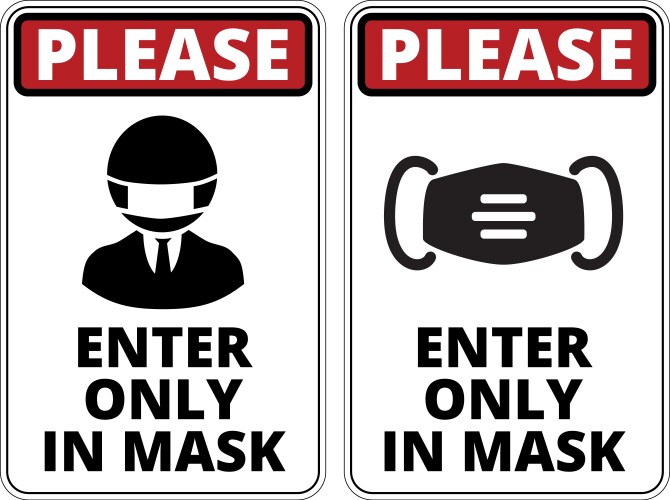 No wear mask sign icon in flat style Royalty Free Vector