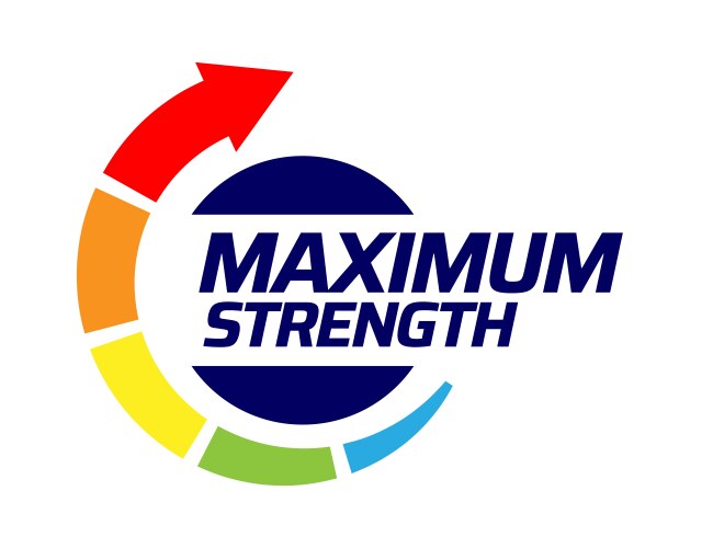 Maximum strength logo icon badge Royalty Free Vector Image