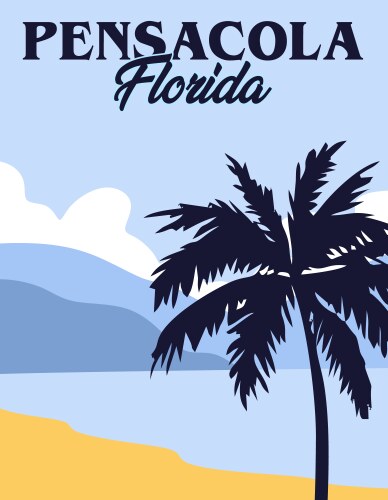 Pensacola florida with beautiful views Royalty Free Vector