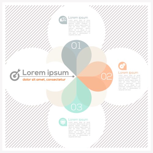 Four petal shape abstract design layout Royalty Free Vector