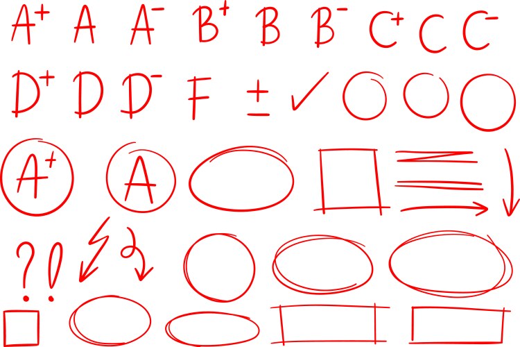 Grades Hand Drawn Vector Images (over 1,100)