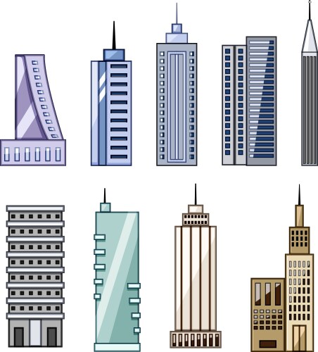 Highrise skyscraper cartoon Royalty Free Vector Image
