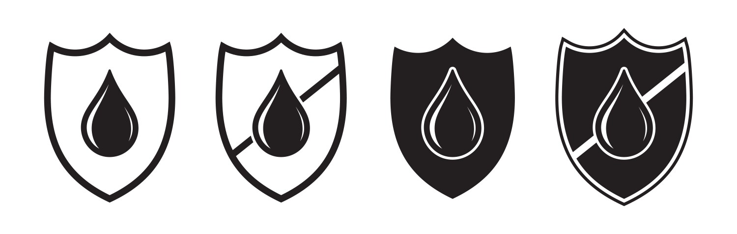 Waterproof icon water resistant logo drop Vector Image
