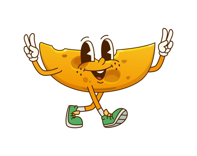 Happy cartoon cheese man Royalty Free Vector Image