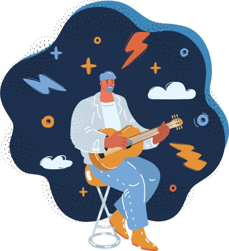 Red rock hand gesture coming out from black Vector Image