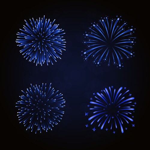 Brightly colorful fireworks and salute- isolated Vector Image