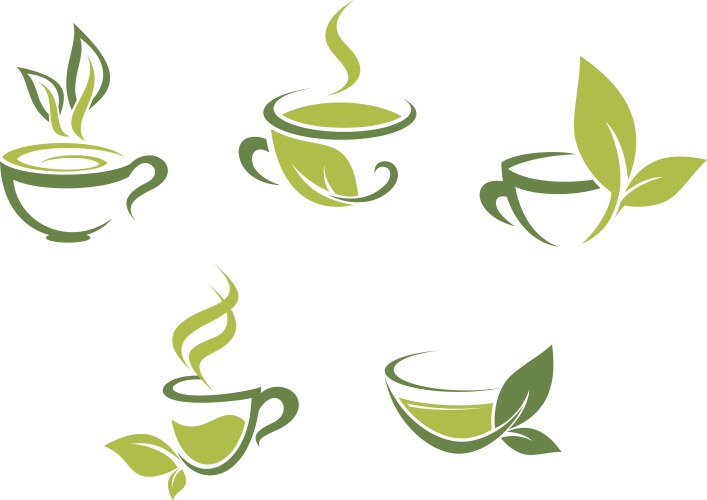 Coffee and tea cups Royalty Free Vector Image - VectorStock
