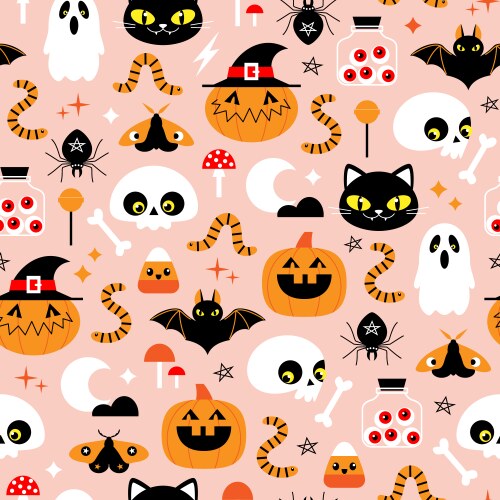 Cute halloween pattern Royalty Free Vector Image