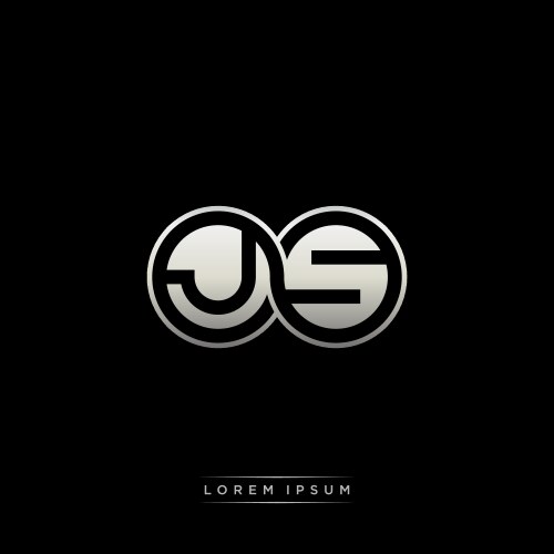 Two intersection letters oc logo monogram co Vector Image