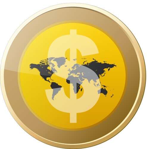 American money washington quarter 25 cent coin Vector Image