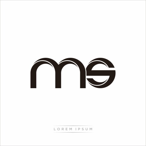 Sm initial letter split lowercase modern monogram Vector Image