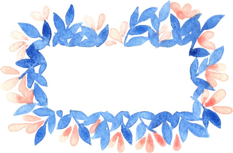 Abstract blue flower petal watercolor Royalty Free Vector