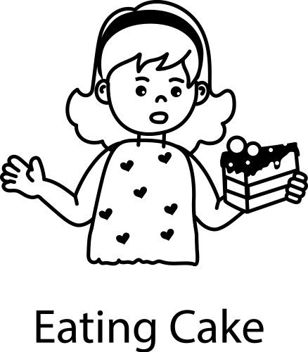 Girl Eating Cake Vector Images (over 1,800)