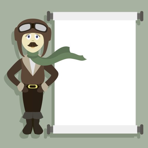 Pilot in uniform with briefcase Royalty Free Vector Image