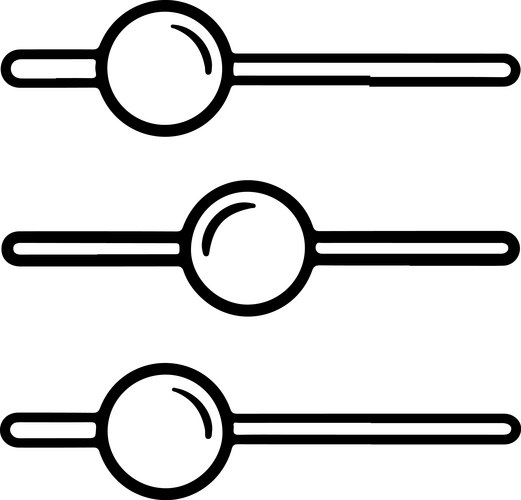 Three Horizontal Sliders with Circular Knobs – Royalty-Free Vector ...