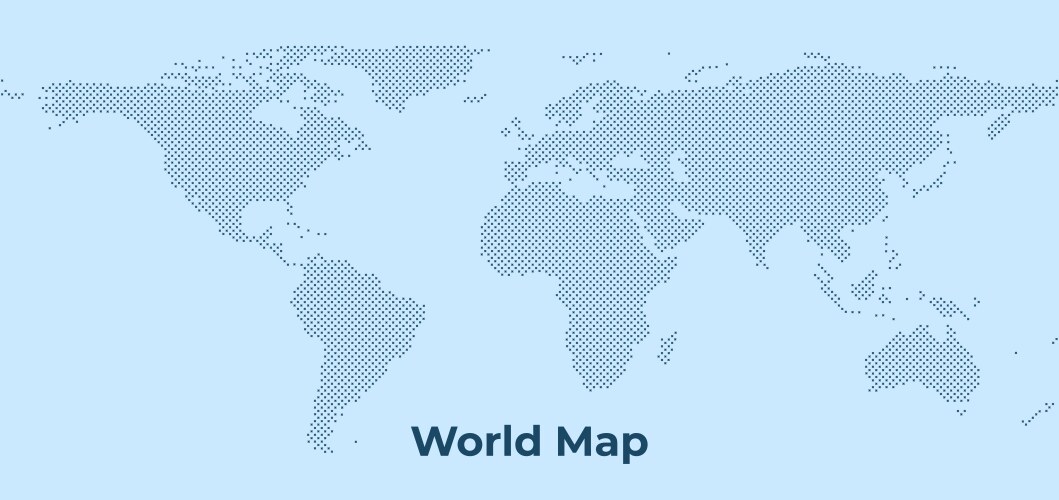World map background with dot pattern - global Vector Image
