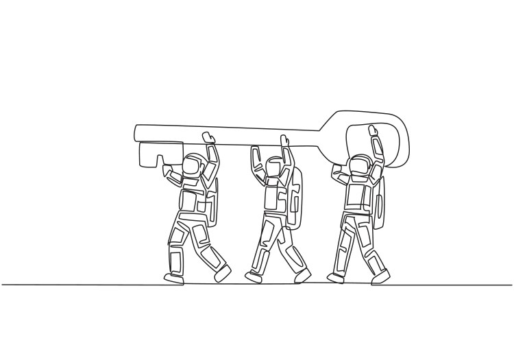 Teamwork game concept one single line drawing Vector Image