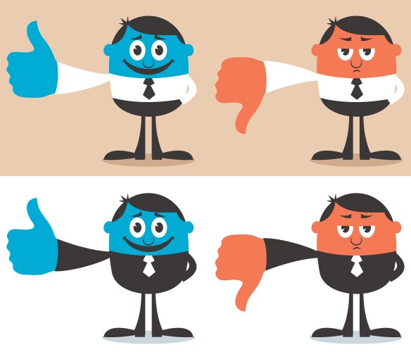 Cartoon dislike emoticon Royalty Free Vector Image