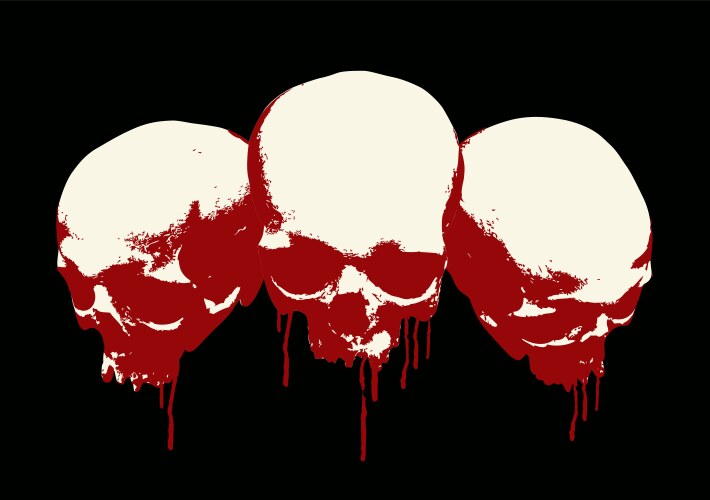 Colored human skulls and crossbones Royalty Free Vector