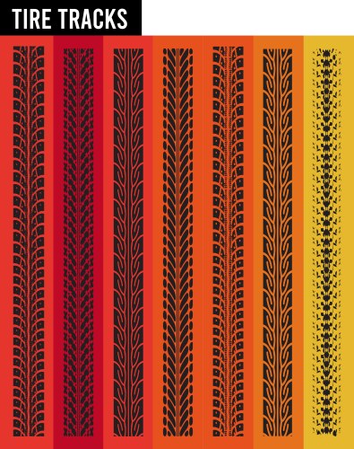 Orange tire track Royalty Free Vector Image - VectorStock