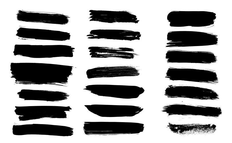 Paint brush stroke elements collection Royalty Free Vector