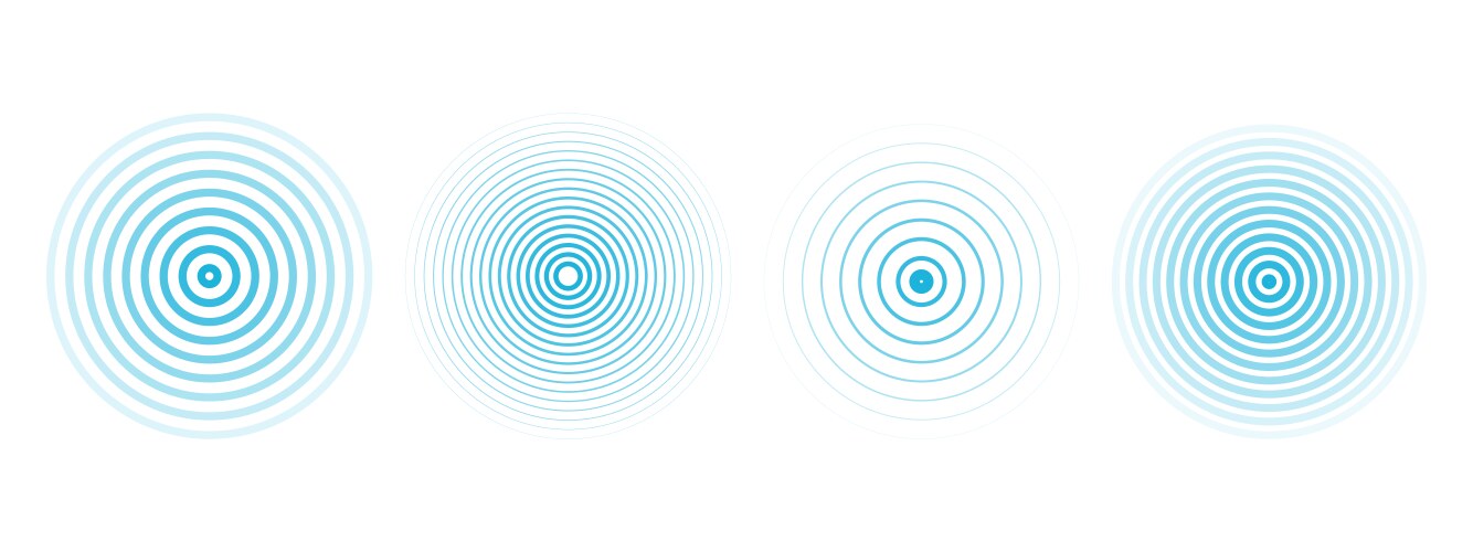 Concentric ripple circles set seismic earthquake Vector Image