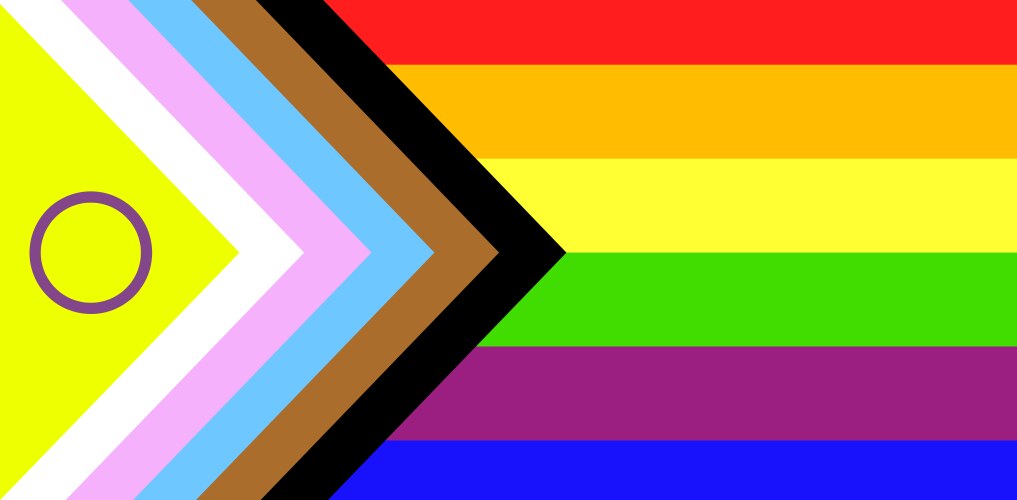 Intersex inclusive progress pride flag Royalty Free Vector