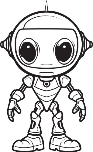 Interstellar sentinel iconic alien robot emblem Vector Image