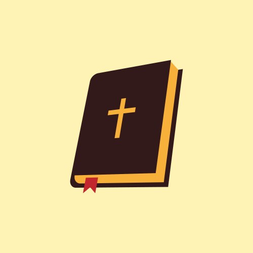 Holy bible book icon flat Royalty Free Vector Image
