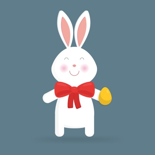 Easter bunny with big egg art Royalty Free Vector Image
