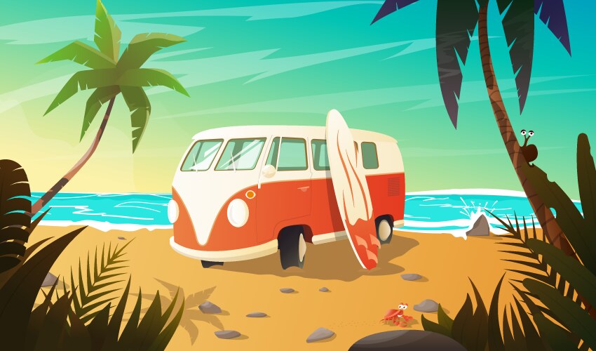 Stylized flat cartoon surfboard surf board Vector Image