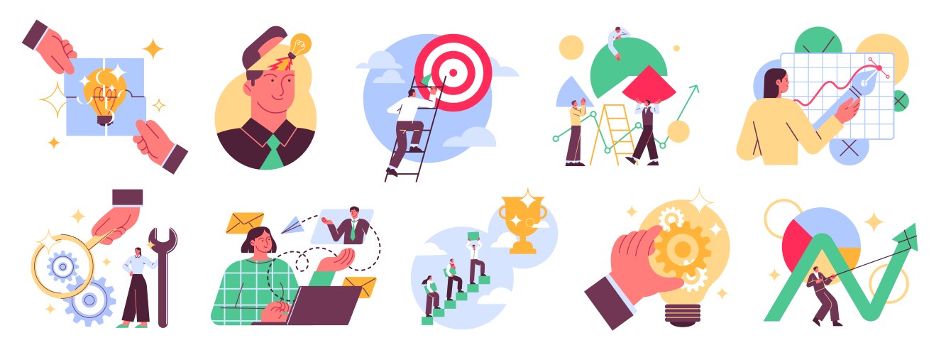 Business technology people characters finance Vector Image