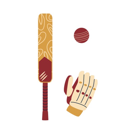 Cricket equipment isolated on white background Vector Image
