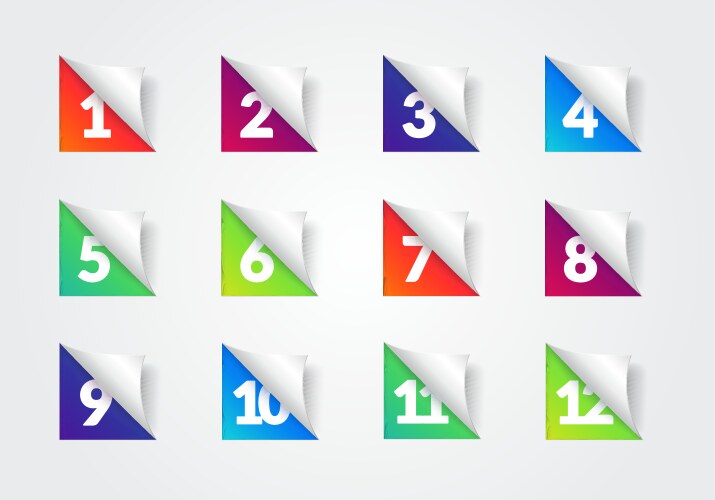 Super set arrow bullet point round shape flags Vector Image