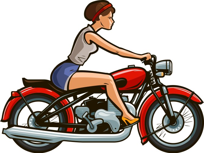 Pin Up Motorcycle Girl Vector Images (52)