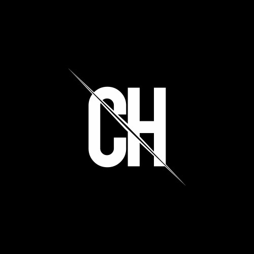 Cr logo monogram with slash style design template Vector Image