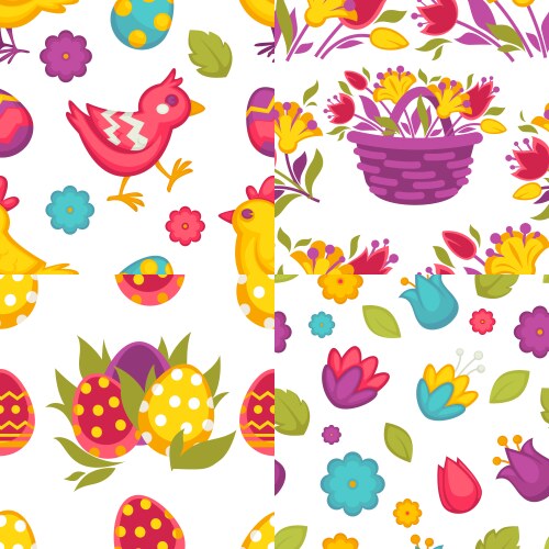 Seamless pattern with cute animals Royalty Free Vector Image