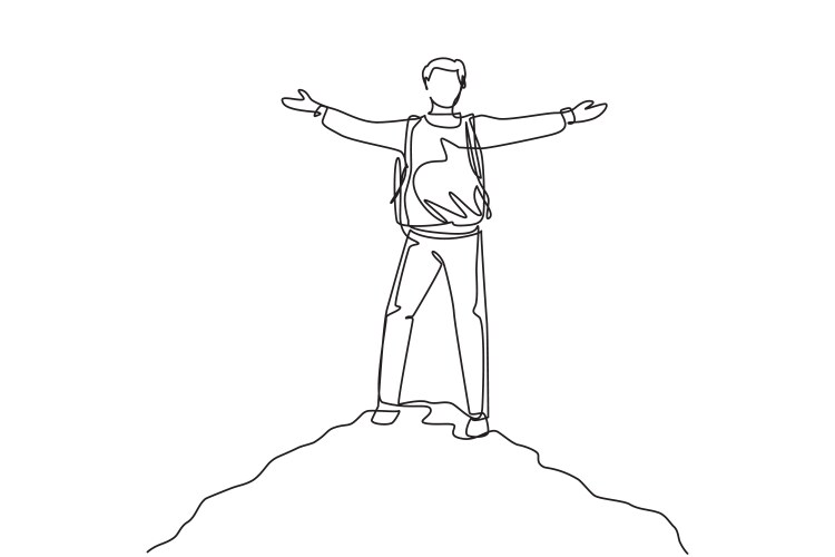 One line drawing Royalty Free Vector Image - VectorStock