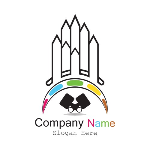 Building paint logo icon Royalty Free Vector Image