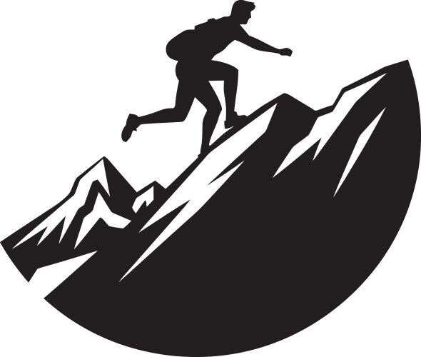 Climb conquer man climbing mountain design Vector Image