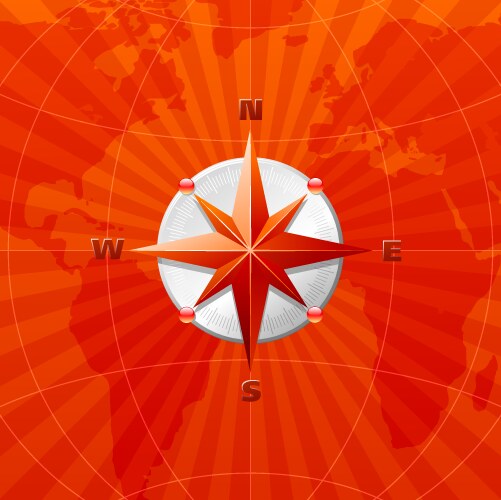 World Map with Compass Vector Images (over 18,000)